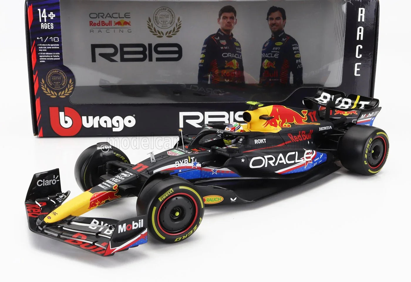 Red BULL F1 RB19 ORACLE 2023 N.11 Perez Red Blue Red Bull Scale Model